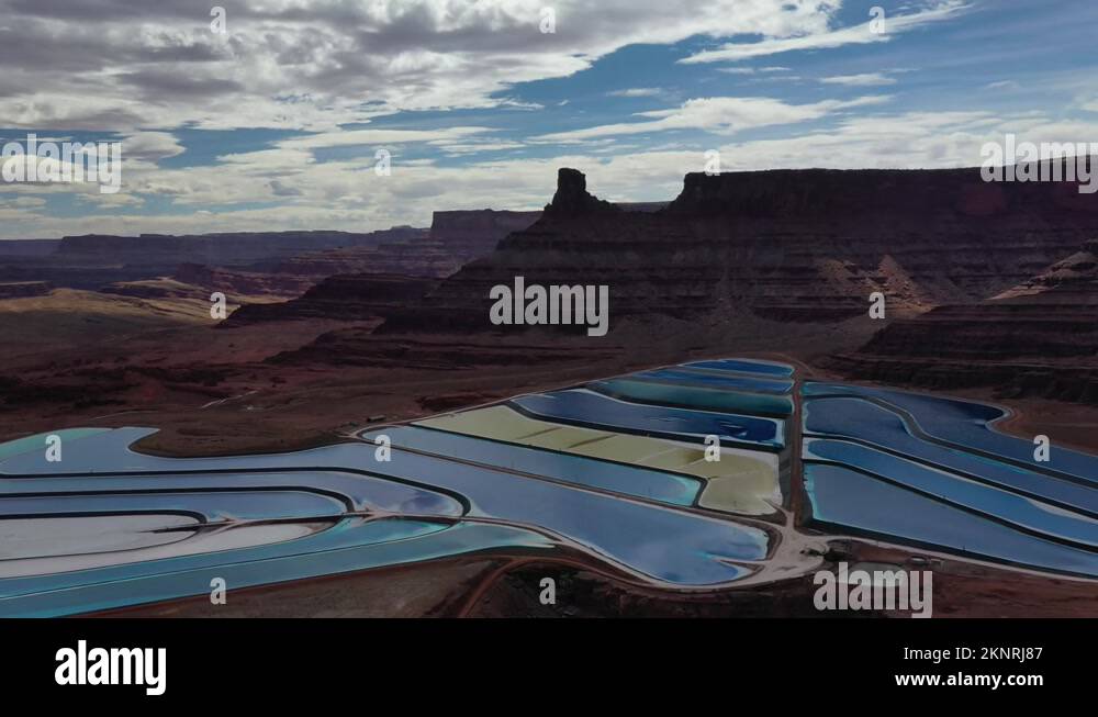 Potash Mine And Evaporation Ponds In Desert Of Moab, Utah, United ...