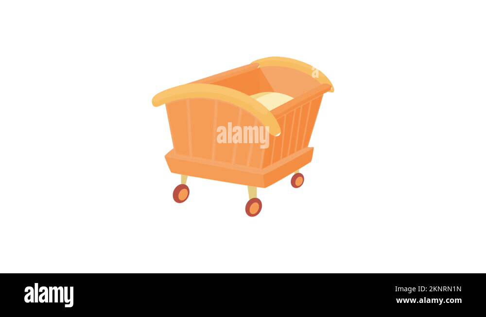 Wooden baby cot icon cartoon Stock Videos & Footage - HD and 4K Video ...