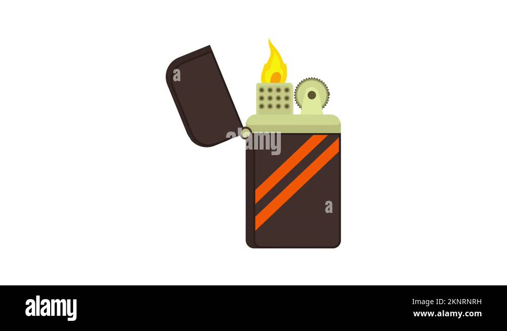 Cigarette lighter icon animation Stock Video Footage - Alamy