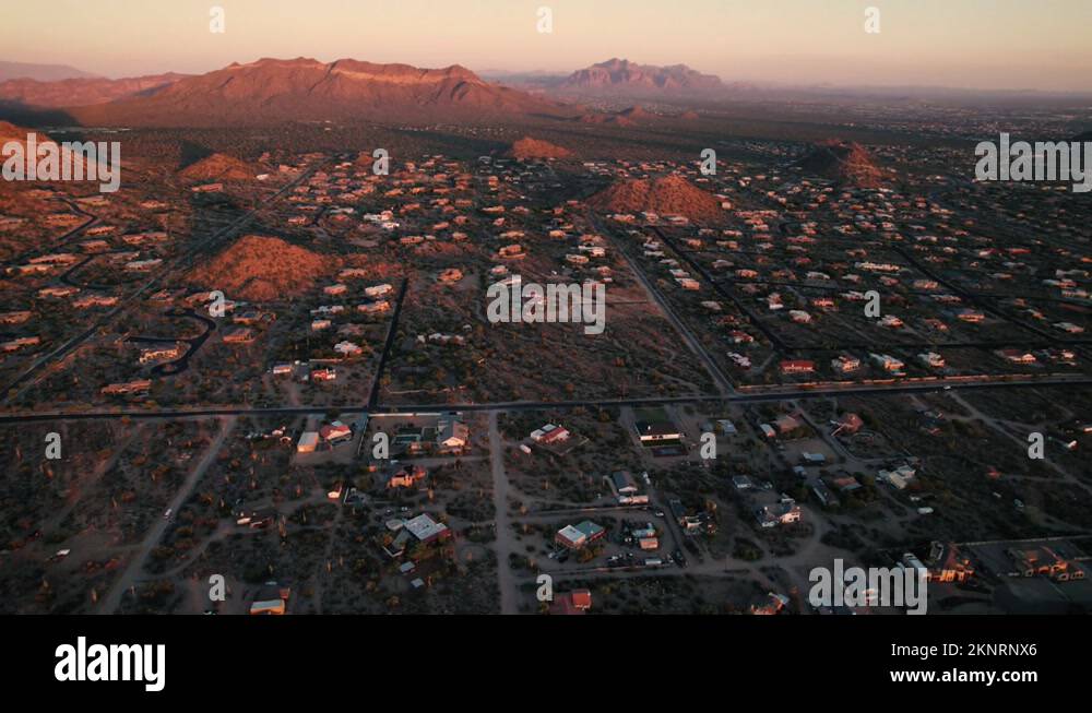 Rural Neighborhoods by Phoenix Arizona with Superstition Mountain in ...