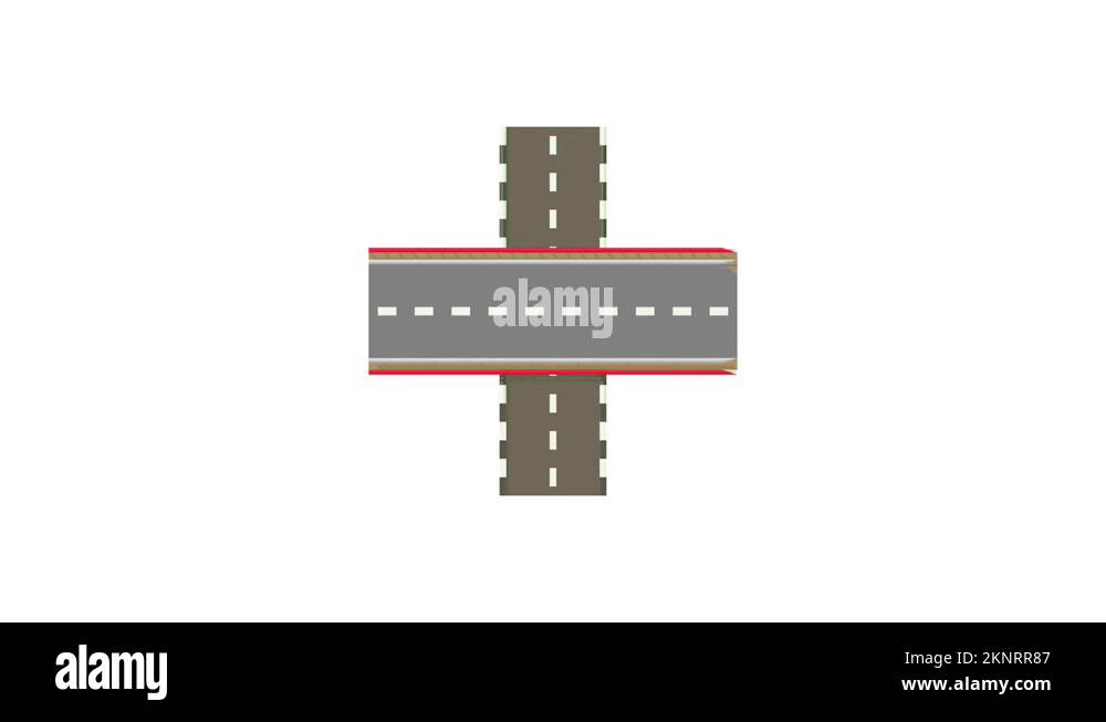 Empty road intersection icon cartoon Stock Videos & Footage - HD and 4K ...