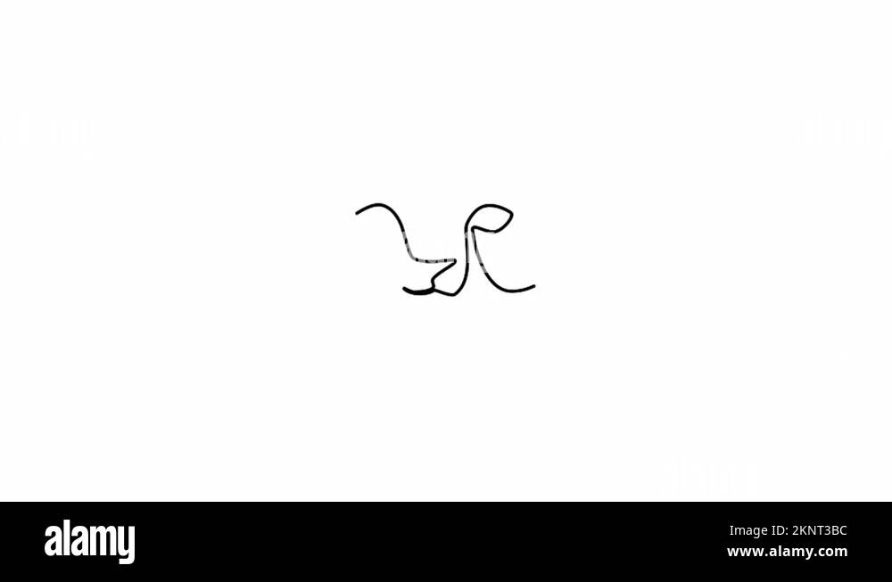 Animals Continuous one line drawing black contour of cat silhouette on ...