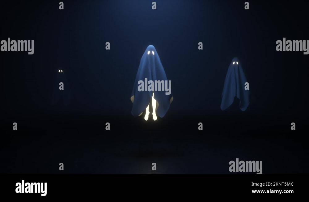 3d Animation of floating evil spirits with glowing eyes Stock Video ...
