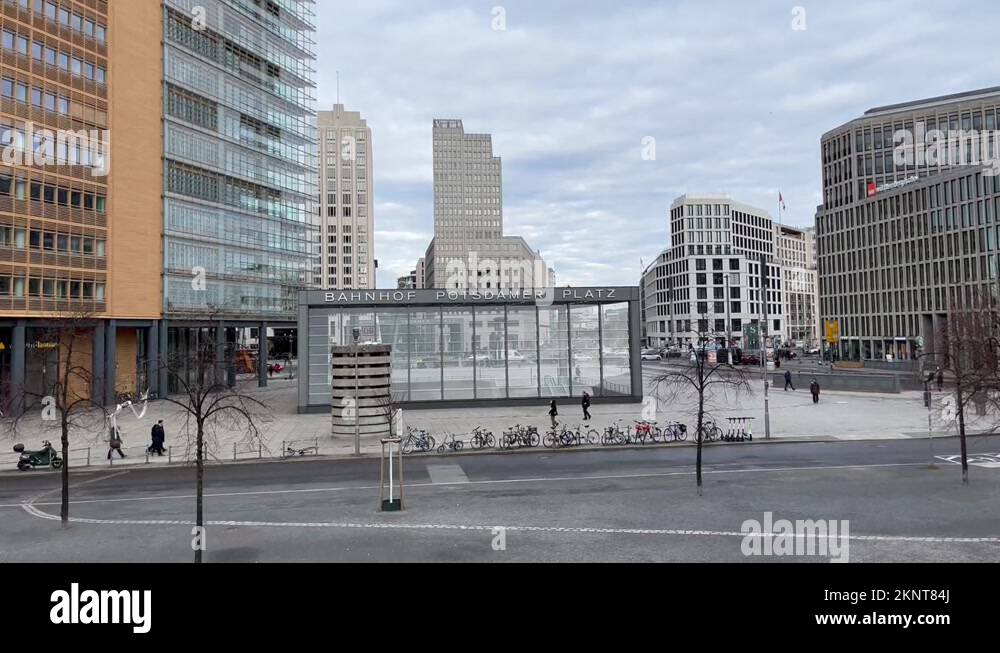 Berlin: High-rise buildings and entry to tunnel station at Potsdamer ...