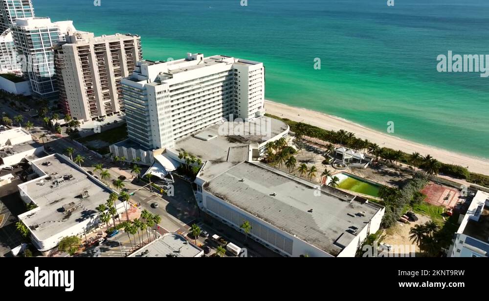 Deauville Hotel Miami Beach abandoned and unsafe to reopen Stock Video ...