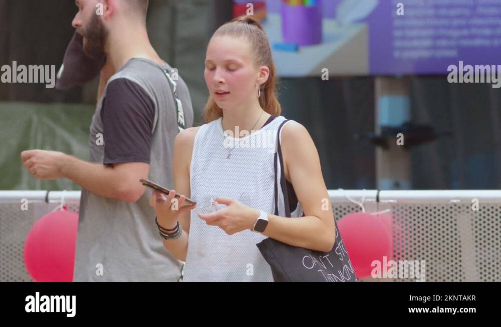 Smartphone is an integral part of modern communication. Girl with ...