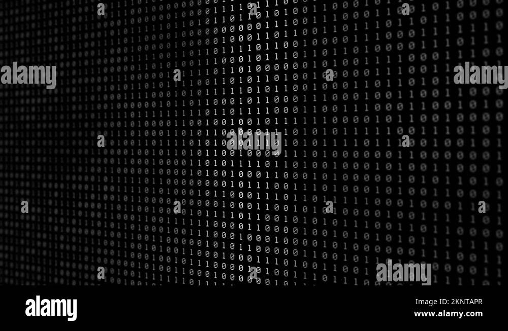 Binary code motion background. Moving numbers, digits zero and one ...