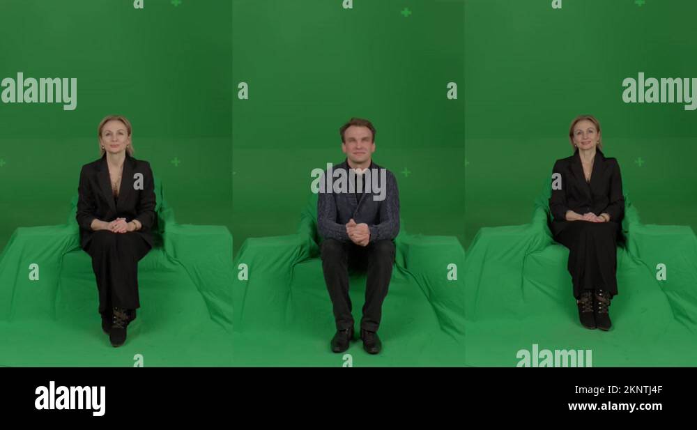 GREEN SCREEN CHROMA KEY Spectators in formal attire applaud during ...