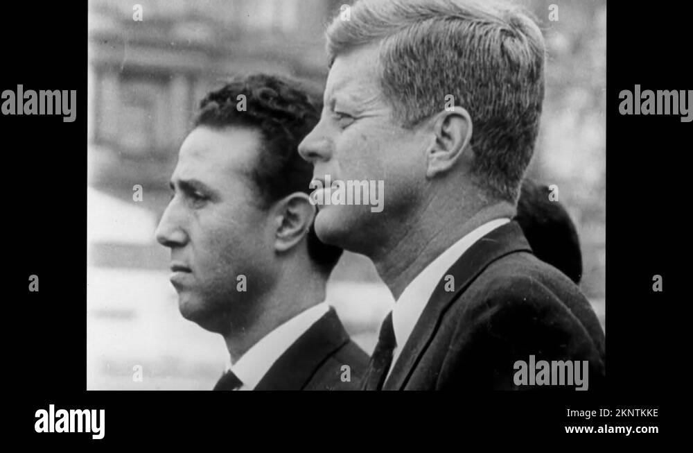 1960s: Photograph of Ahmed Ben Bella and John F. Kennedy standing next ...