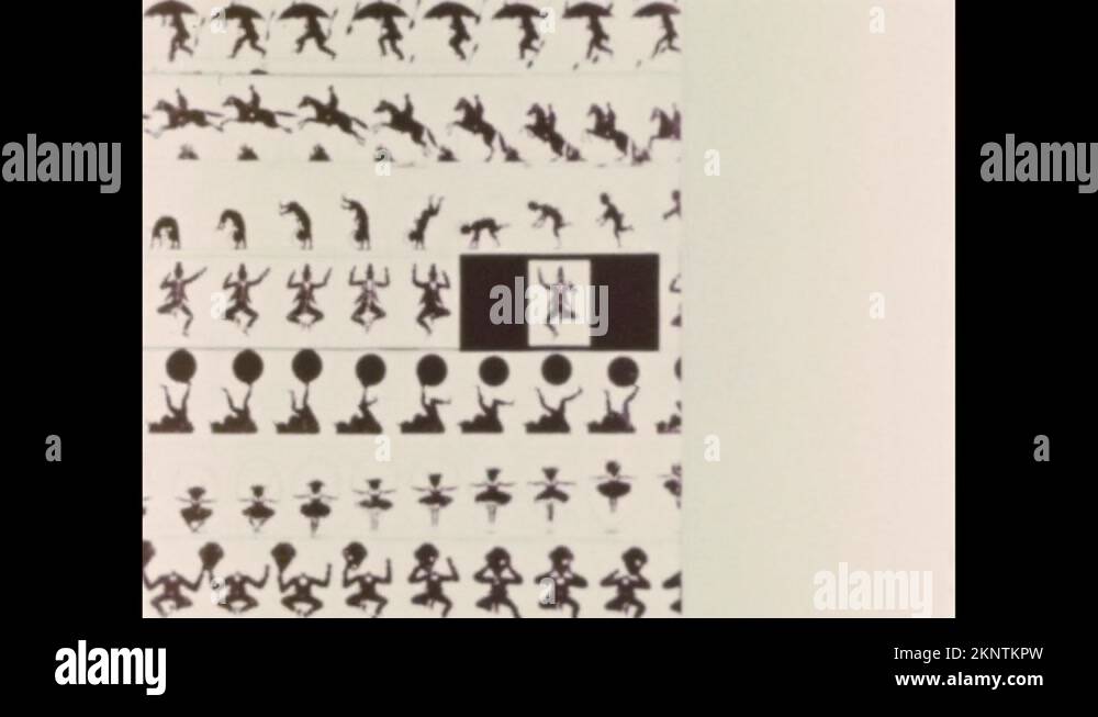 1960s: Sequential images on sheet. Zoetrope animations. Illustration of ...