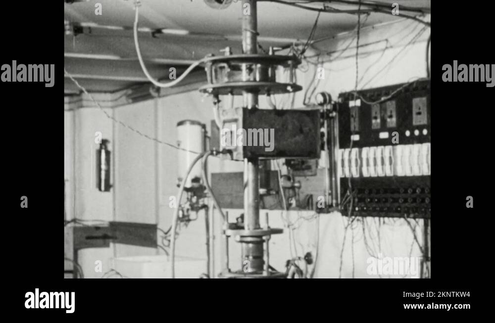 1940s: Magnetic field generator and wires lie beneath particle ...