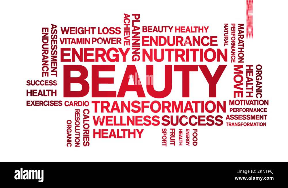 Beauty animated word cloud,animation kinetic typography text seamless ...