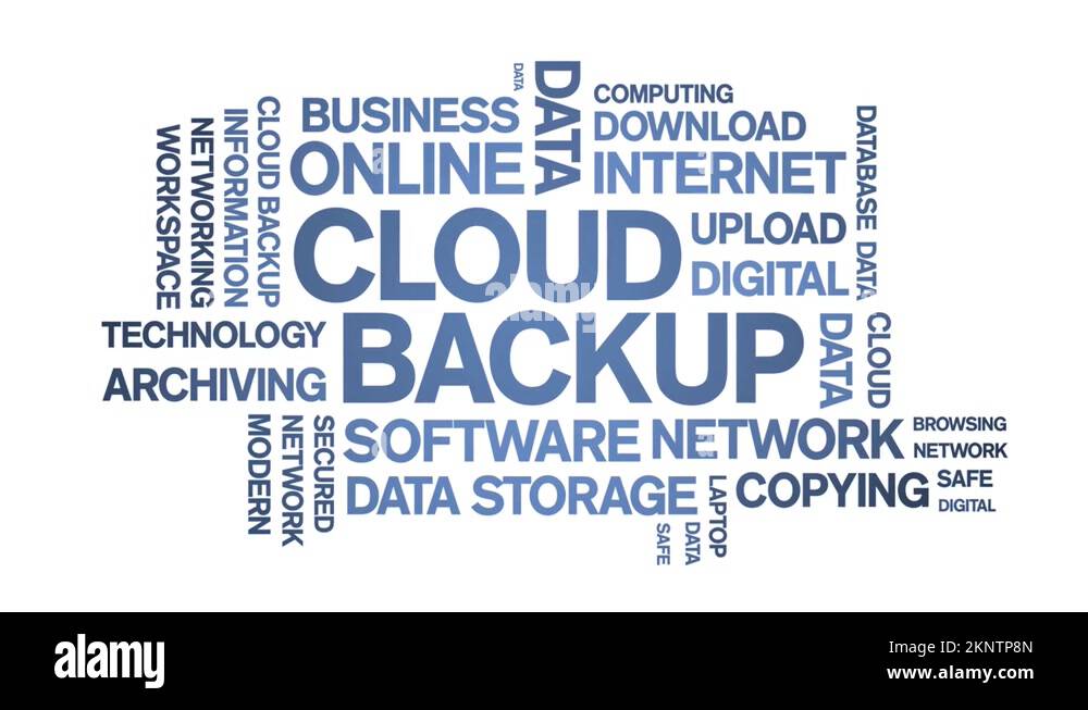 Cloud backup animated word cloud,animation kinetic typography seamless ...