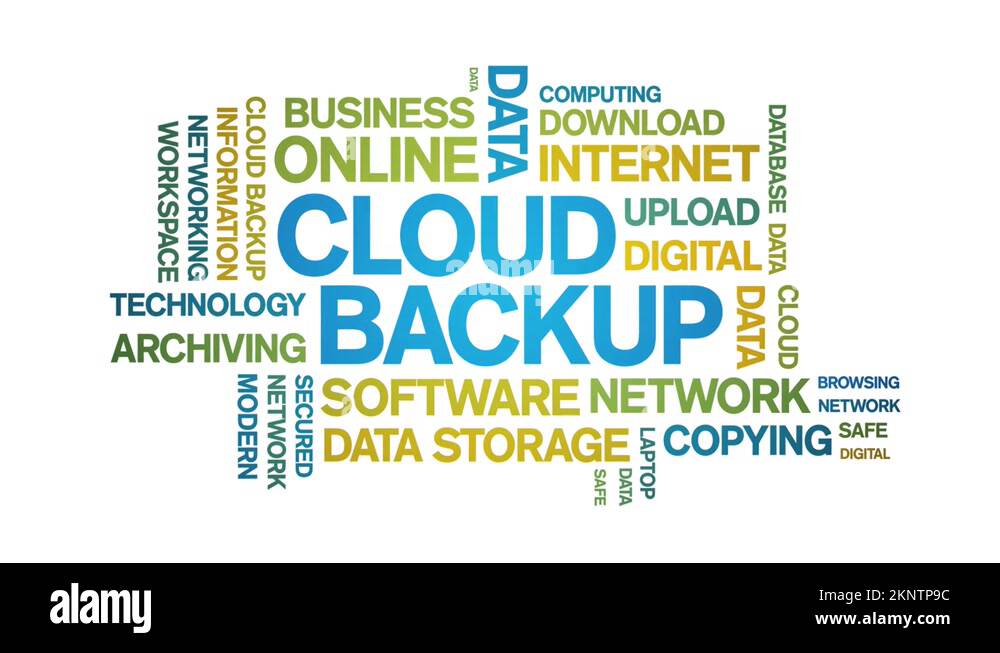 Cloud backup animated word cloud,animation kinetic typography seamless ...