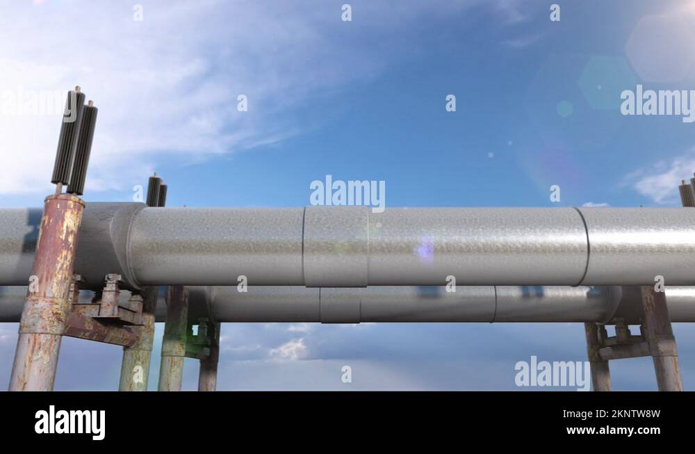 Moving along lng gas pipeline and tubes with crude oil petroleum ...