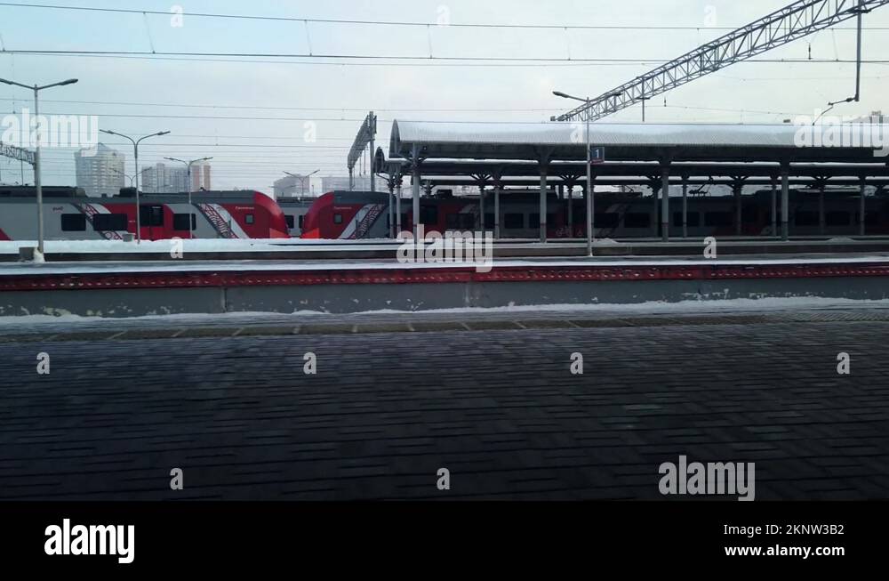 high-speed Sapsan train departs from Leningradsky Railway station Stock ...