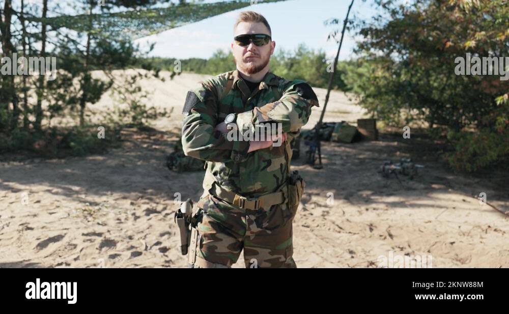 Soldier, military, territorial defense team man, dressed in moro ...
