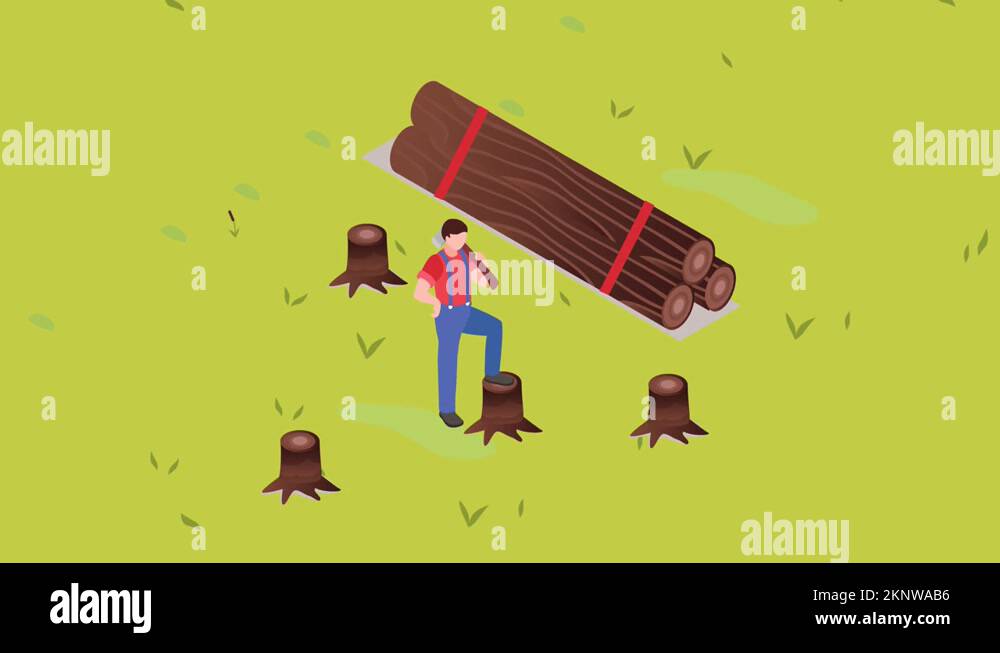 Wood log standing cartoon Stock Videos & Footage - HD and 4K Video ...