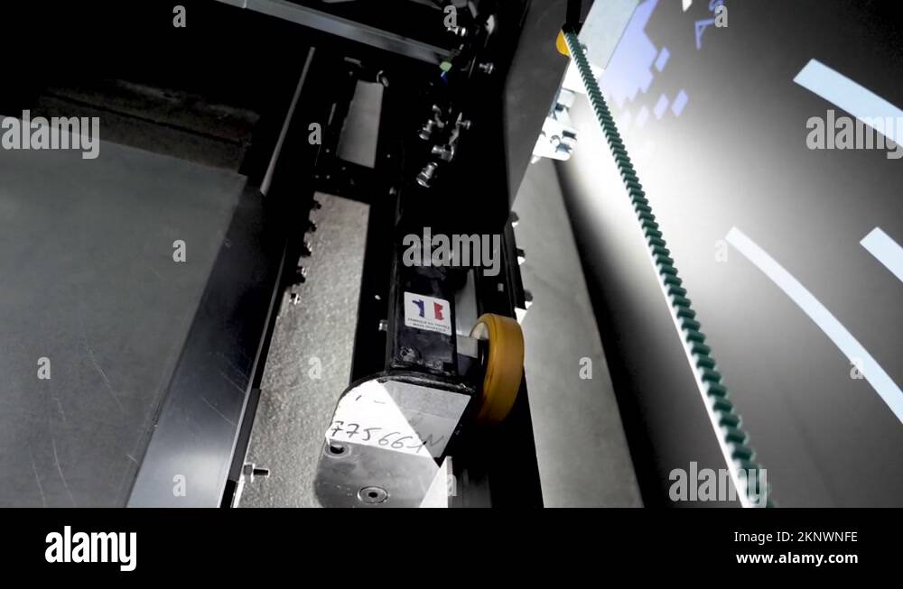 Elevator shaft with wheel travel carriage going up a floor, Follow up ...