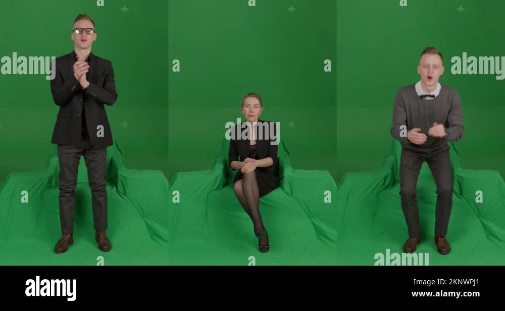 GREEN SCREEN CHROMA KEY Spectators in formal attire applaud during ...