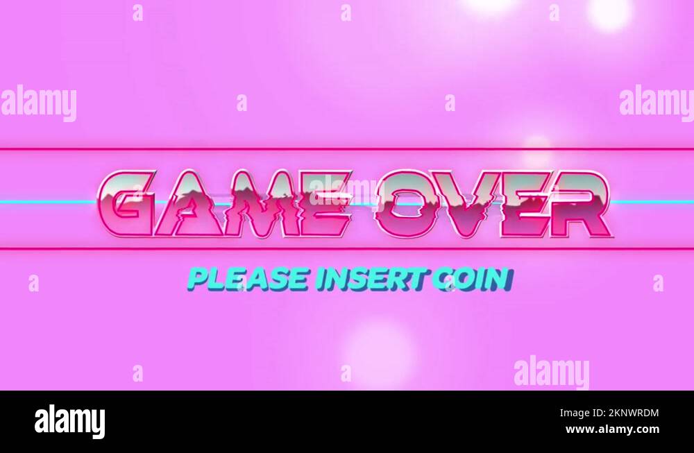 Animation of game over text over light spots on pink background Stock ...