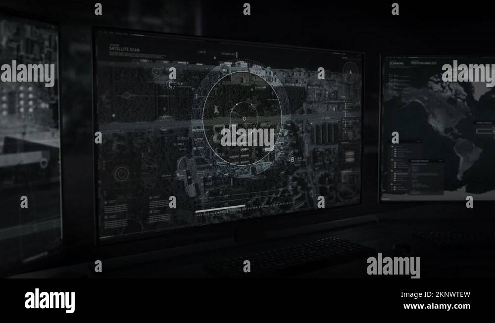 Modern Digital Detection System Conducts Radar Search On Modern City ...