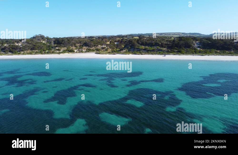 Crystal clear blue waters of Emu Bay on the north coast of Kangaroo ...