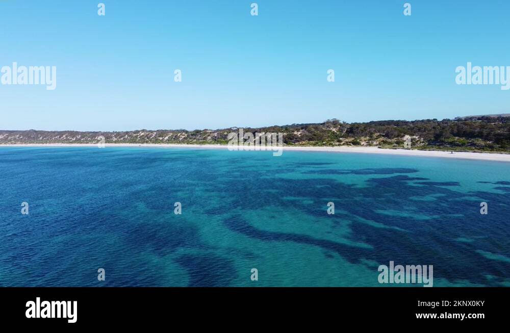 Turquoise water and long coastlines of Emu Bay on the north coast of ...