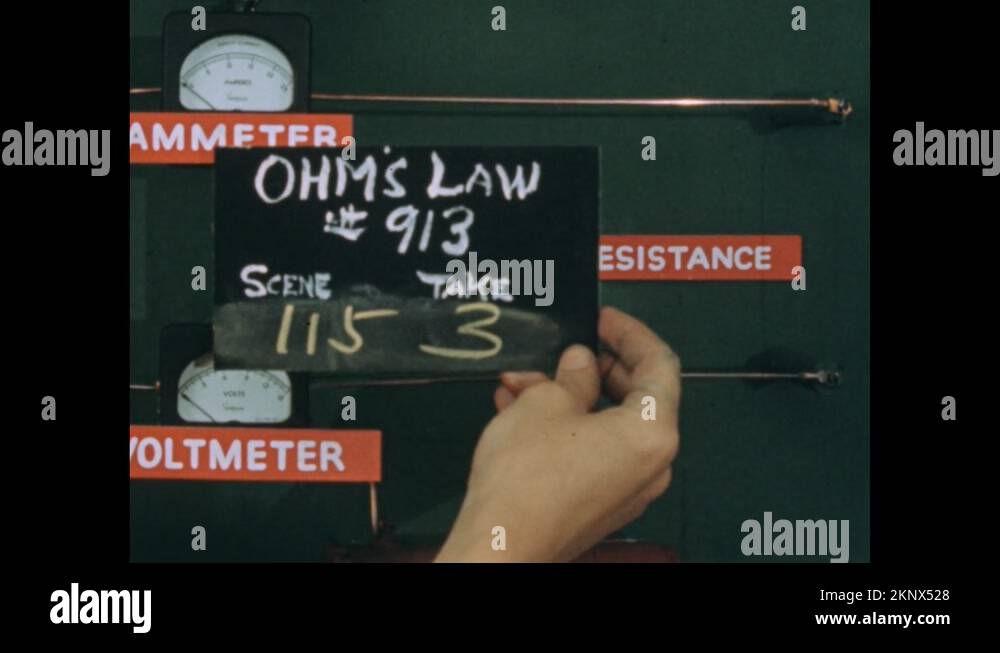 1950s: Arrow points to wires running from ammeter and voltmeter to ...
