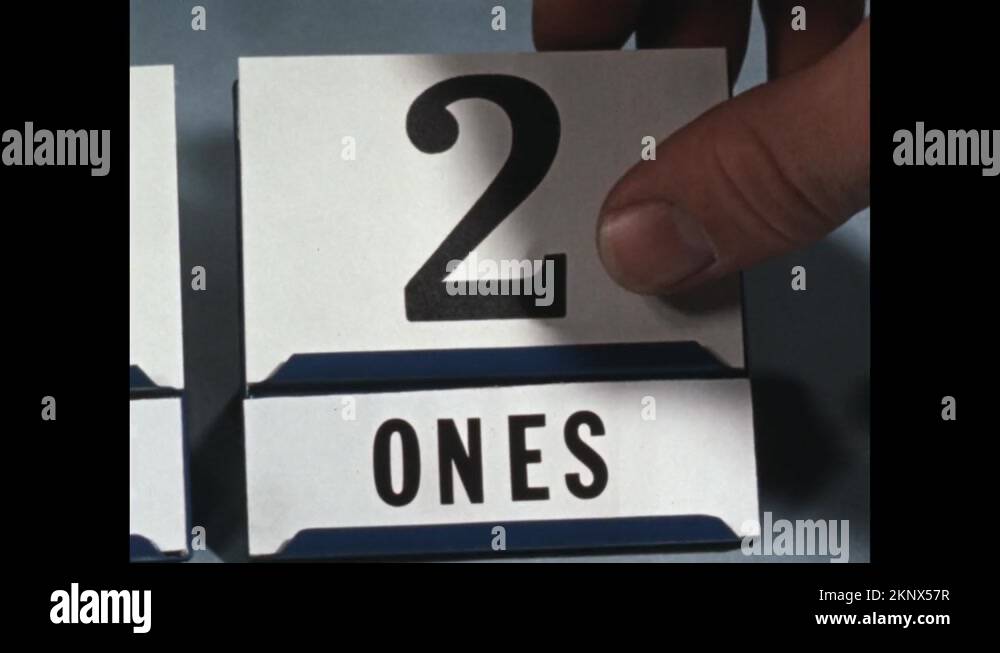 1960s: Number cards on stand, hand changes cards. Number cards on ...