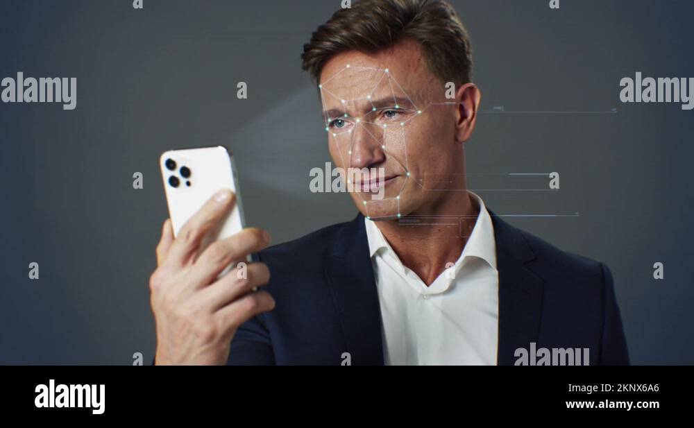 Face id Detection. Biometric Facial Recognition Security System 3d ...