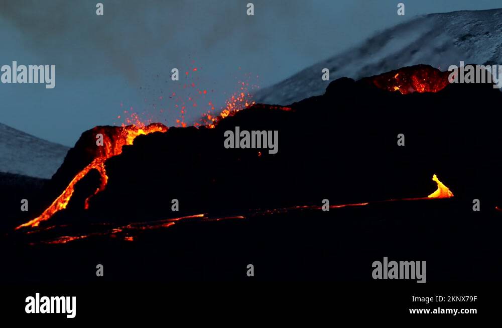 The dramatic Volcano eruption Fagradalsfjall on the Reykjanes ,Iceland ...