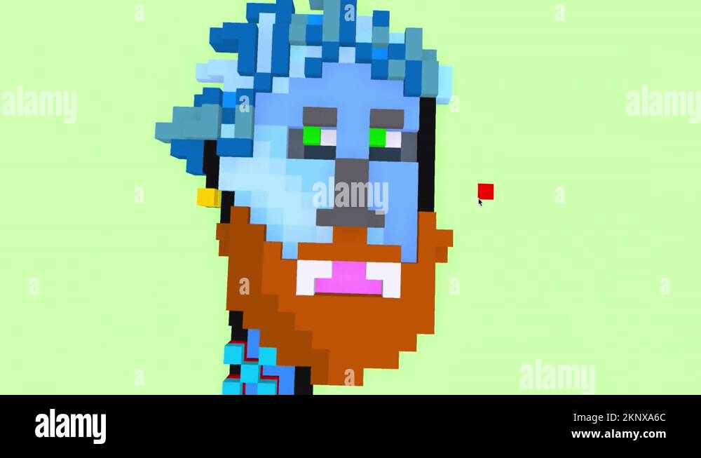 Designing an NFT punk creation in 3D software Stock Video Footage - Alamy