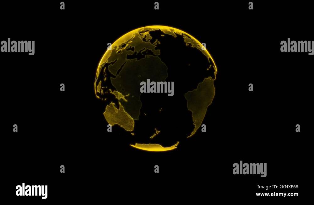 Rotating world globe from glowing particles. Digital planet Earth Stock ...