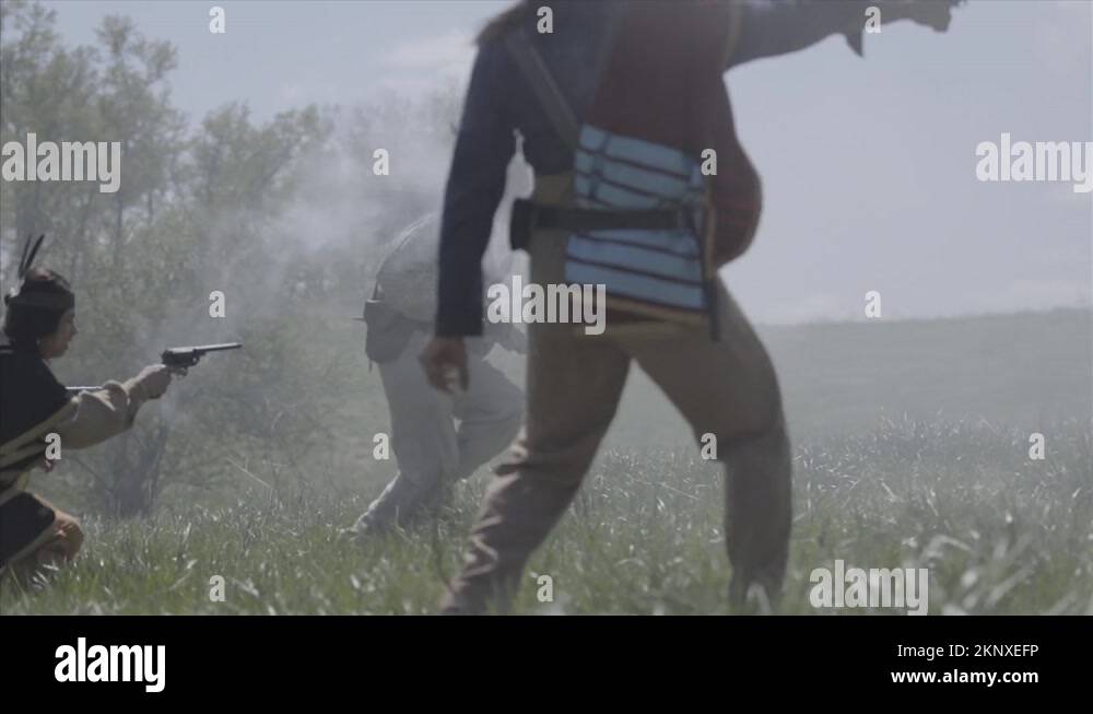 Native Warrior Run in Attack - Little Big Horn Battle - Indian Wars ...