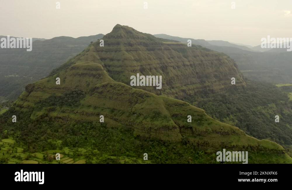 Idyllic View Of Mountain In Tamhini Ghat, Maharashtra, India - aerial ...