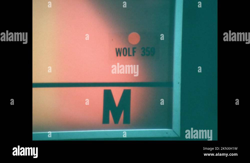 1970s: Wolf 359 on a comparative star chart, above the letter M. Slate ...