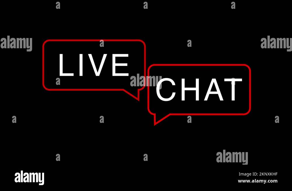 Live Chat Sign or Symbol with Blinking Record Indicator on Black ...