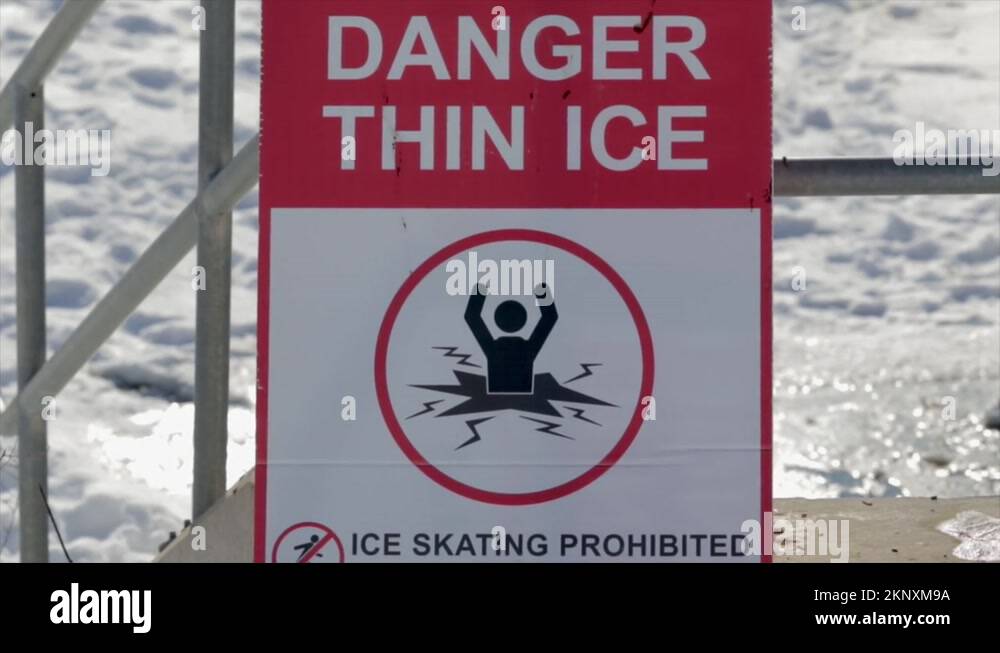 Beware of snow and ice and sign Stock Videos & Footage - HD and 4K ...