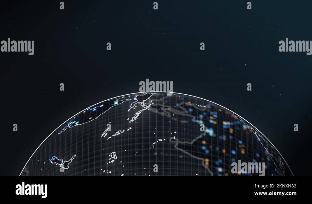 4K Close up Digital Earth Technology World on Space Background Loop ...