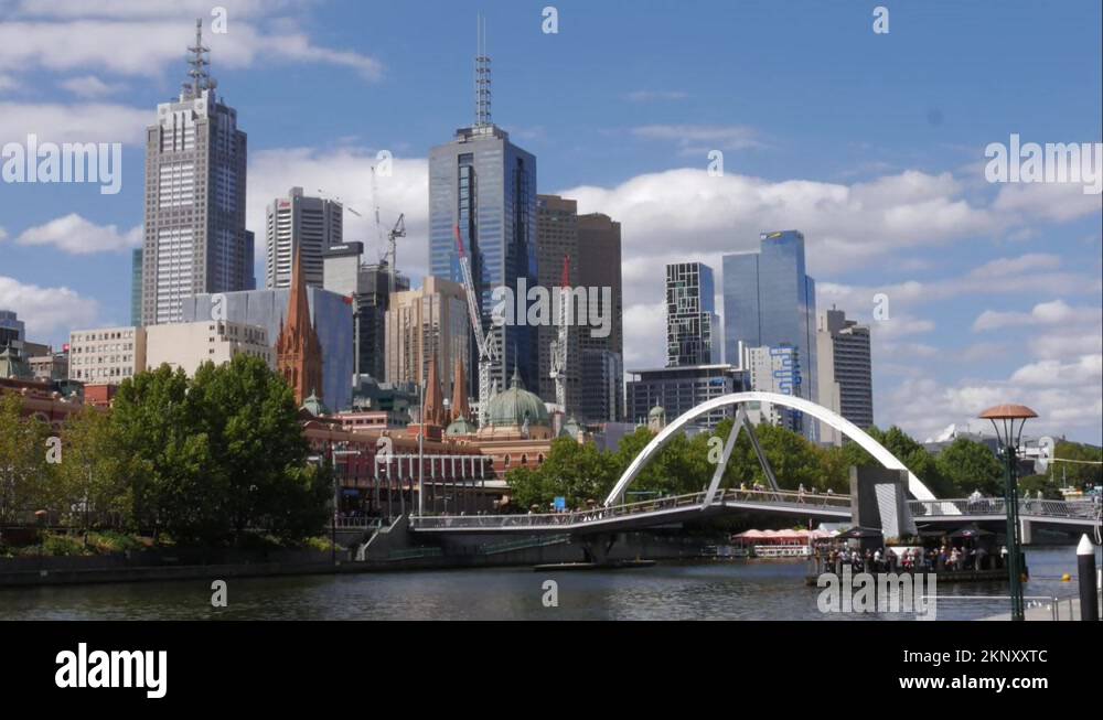 The pedestrian bridge over yarra river Stock Videos & Footage - HD and ...