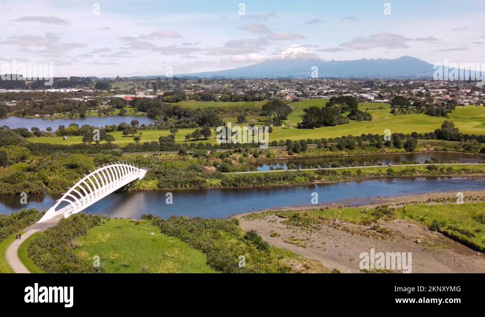 Mount Taranaki From Te Rewa Rewa Bridge Over Waiwhakaiho River Near ...
