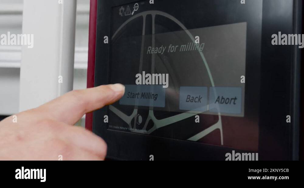 Starting the diamond cutting process with a touch screen menu, in 4k ...