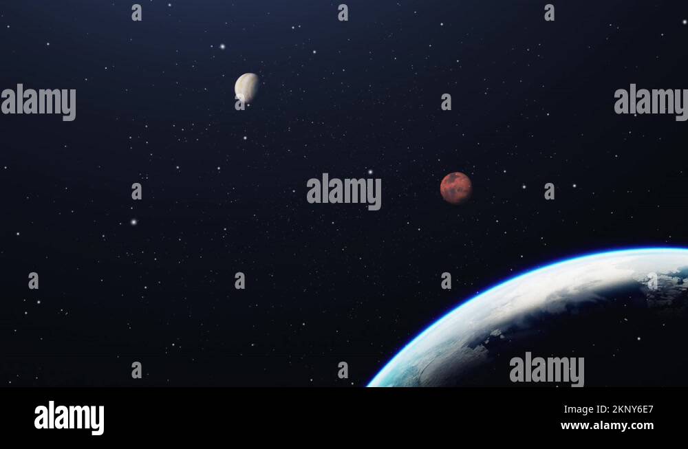 the surface of the earth and other planets, solar system Stock Video ...