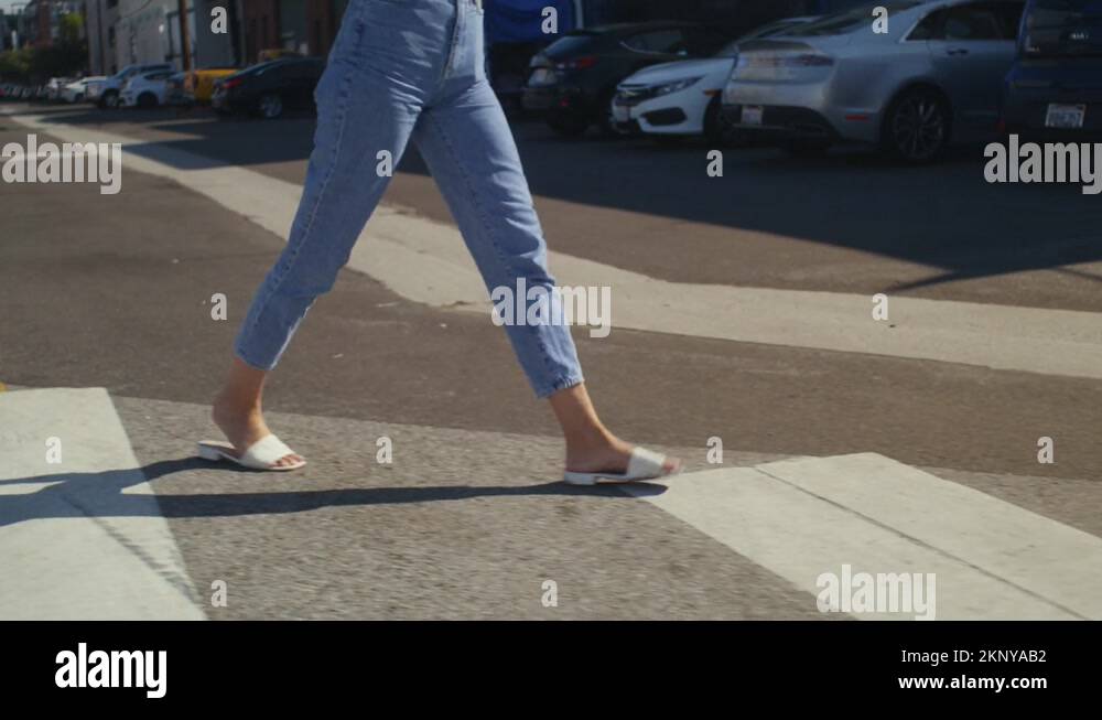 Beautiful woman crossing on crosswalk Stock Videos & Footage - HD and ...