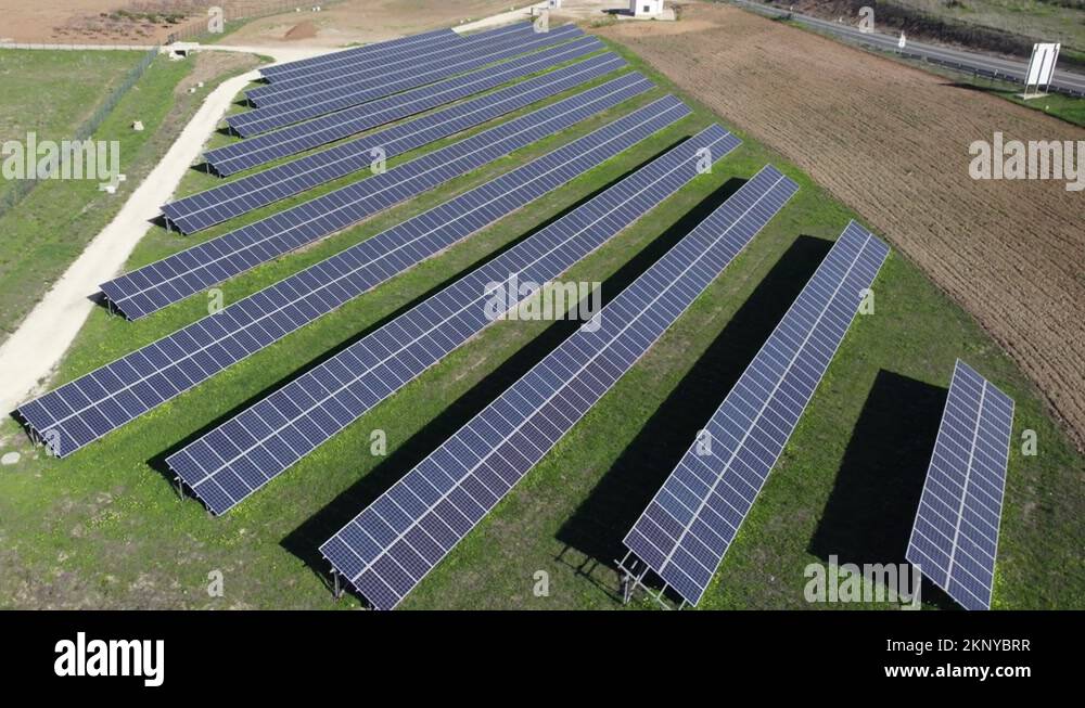 Solar panel farm or Solar power plant in Lagos Portugal. Renewable ...