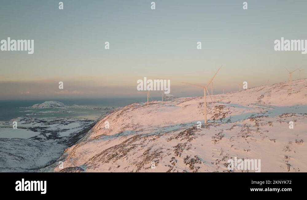 Wind power harnessed to generate clean energy, wind turbines in Arctic ...