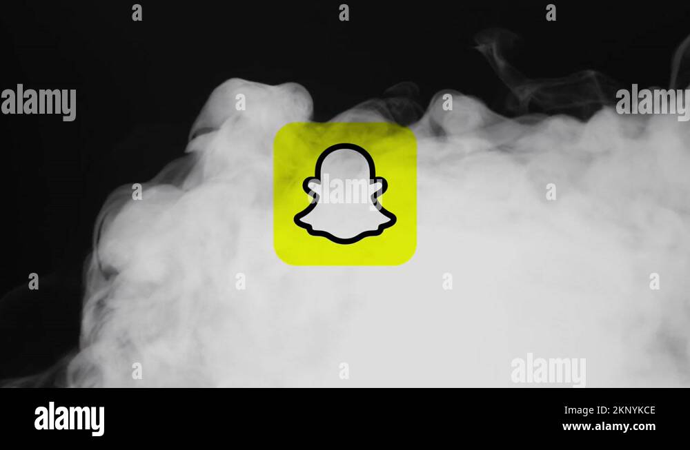 Illustrative editorial of Snapchat logo appearing when smoke flies over ...