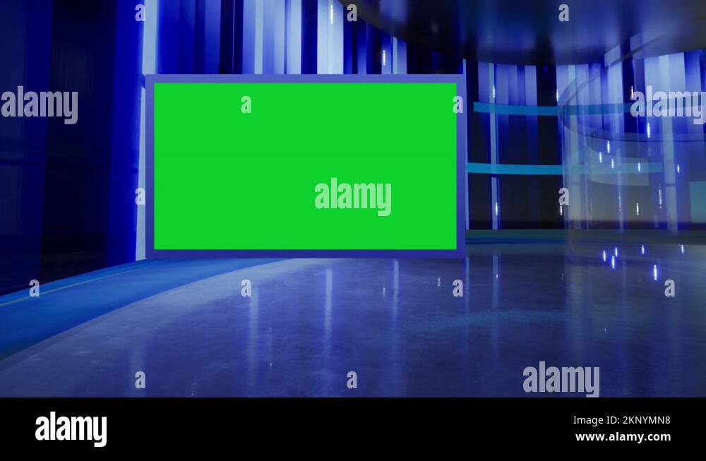 3D Virtual News Studio Green Screen Background Stock Video Footage - Alamy