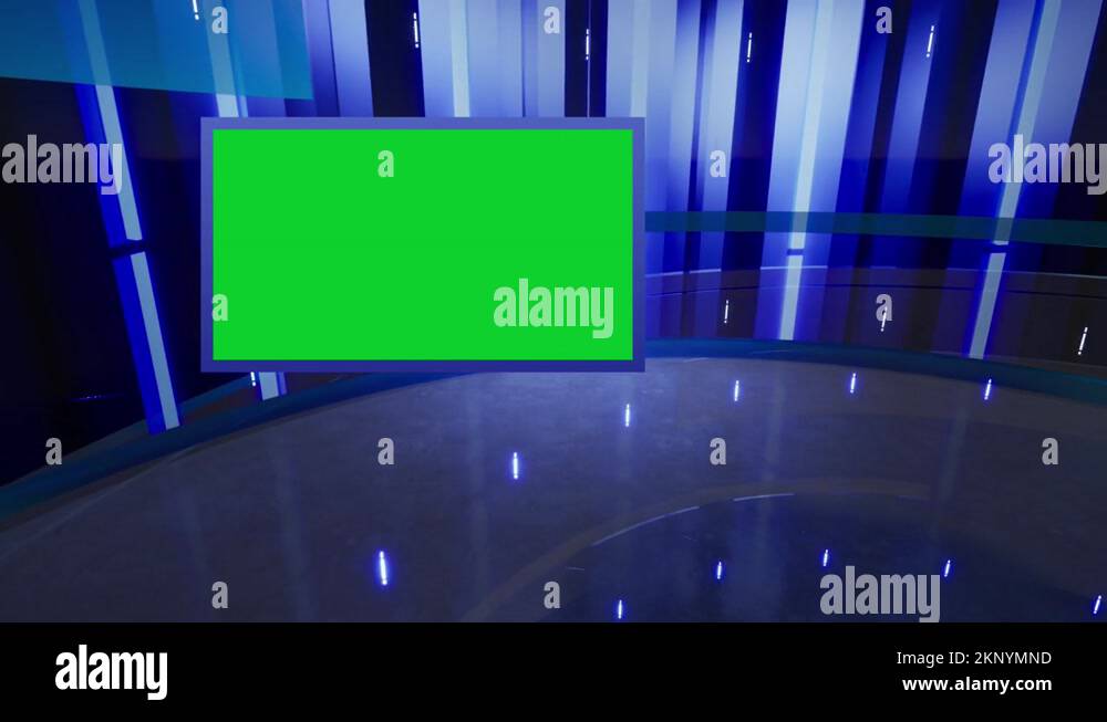 3D Virtual News Studio Green Screen Background Stock Video Footage - Alamy